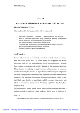 Consumer behaviour | PDF