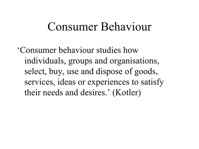 Consumer behaviour | PPT