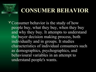 Consumer behaviour | PPT | Shopping