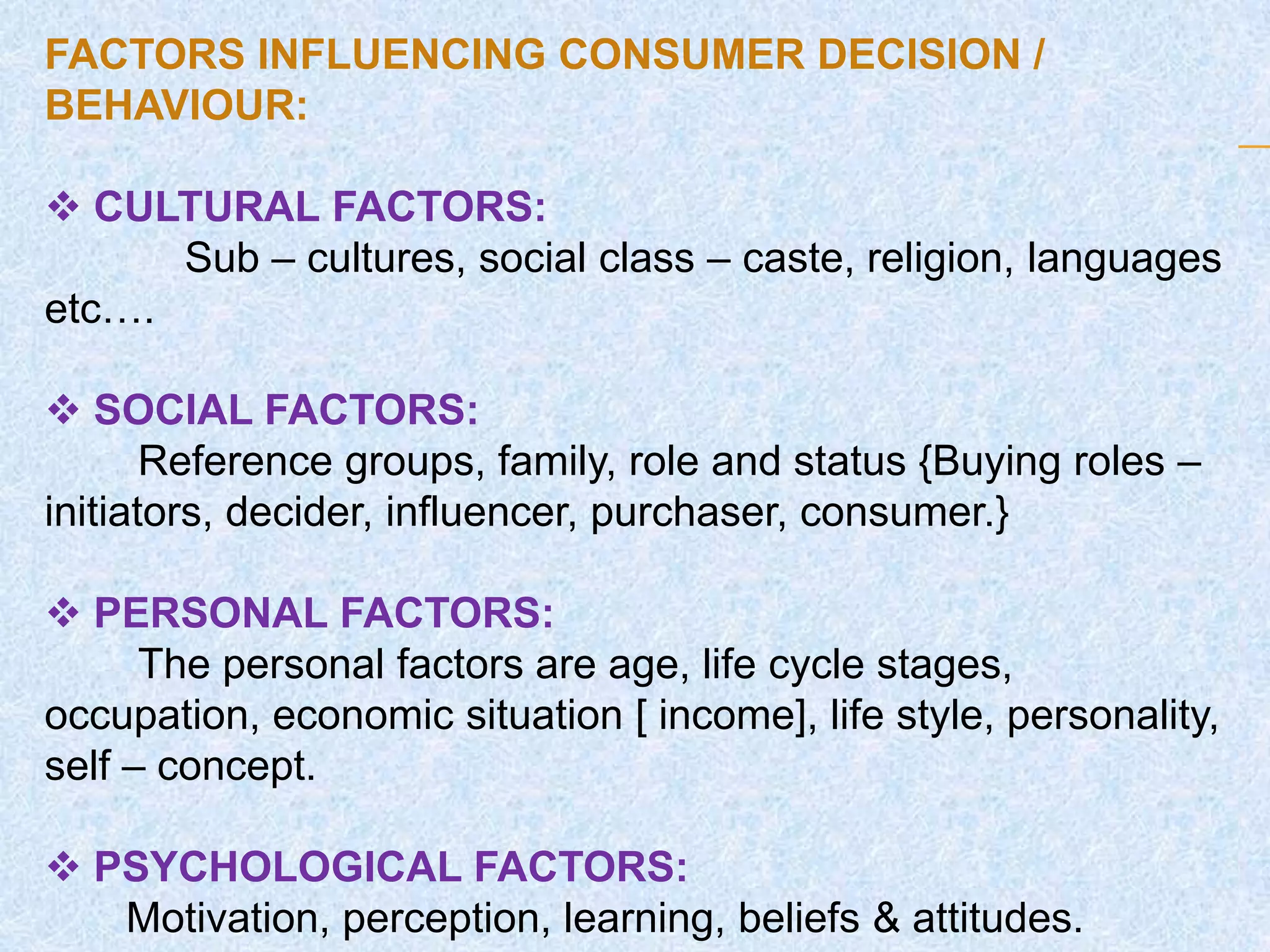 Consumer behaviour | PPTX
