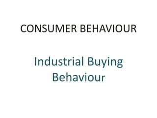 Consumer behaviour | PPTX