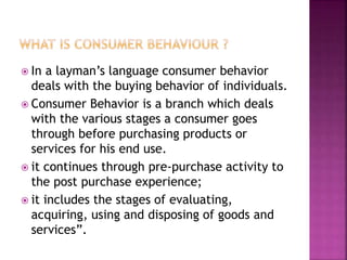 Introduction to Consumer Behaviour | PPT
