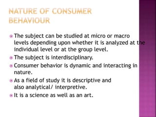 Introduction to Consumer Behaviour | PPT