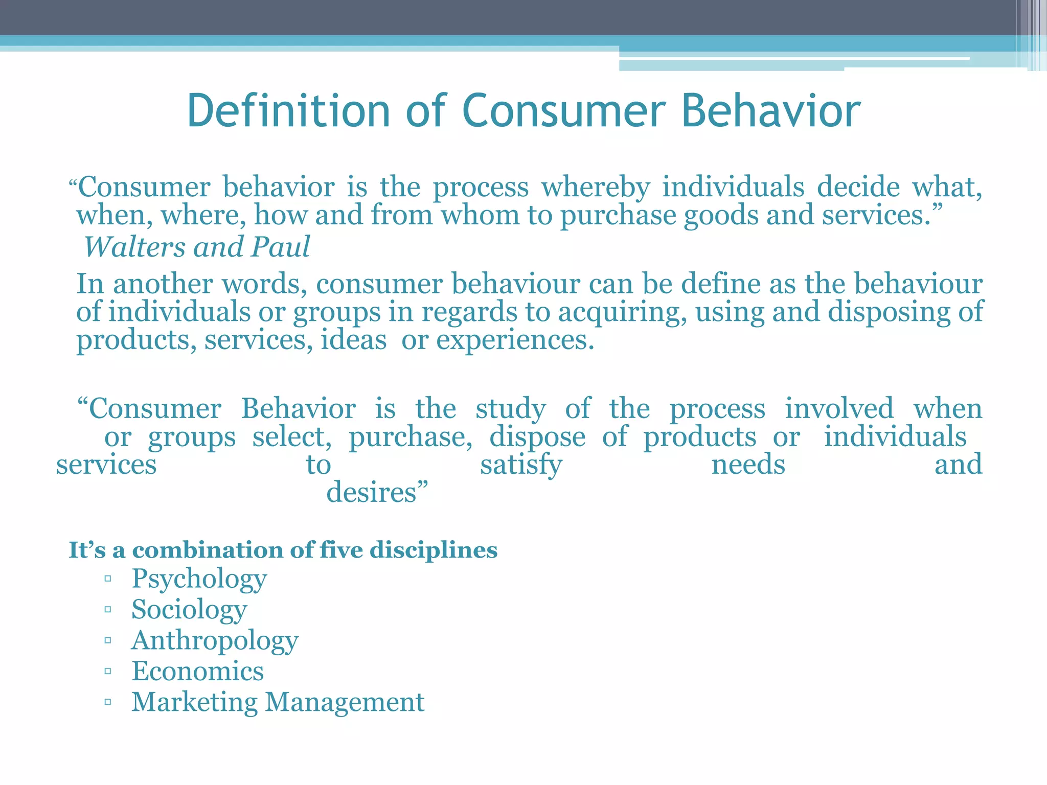 Consumer behaviour | PPTX