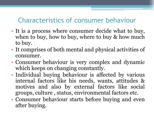 Consumer behaviour | PPTX