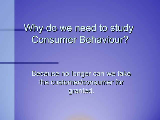 Consumer behaviour | PPT