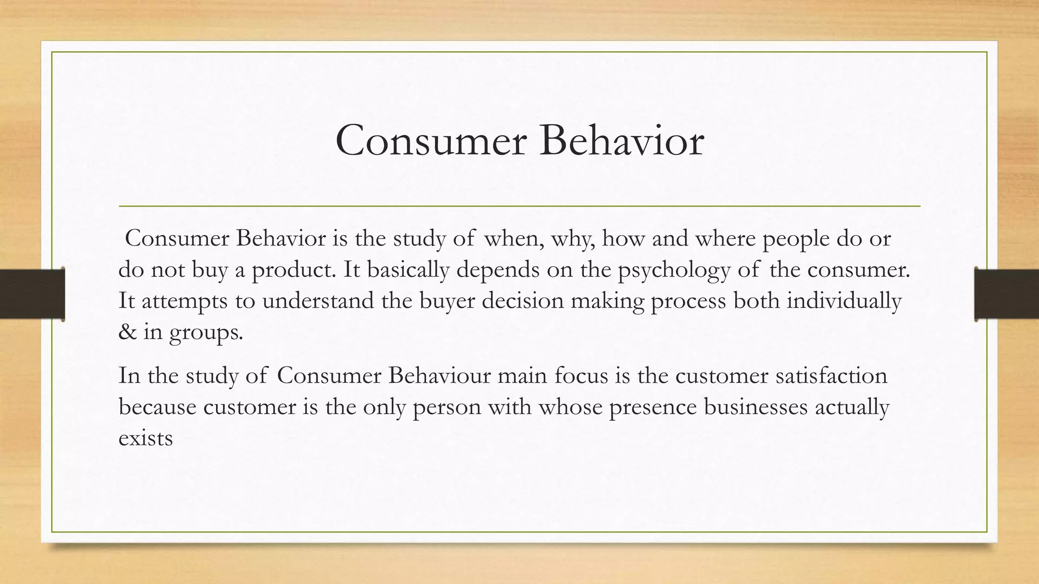 Consumer behaviour | PPTX | Business | Business and Finance