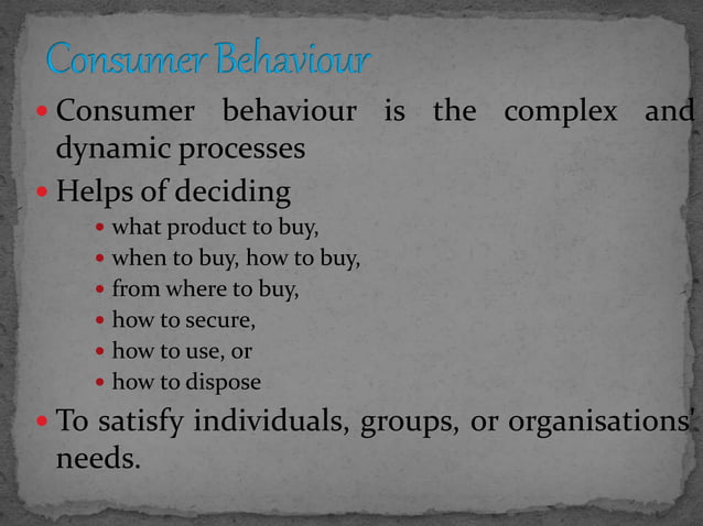 Consumer behaviour | PPTX