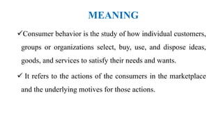 CONSUMER BEHAVIOUR and Perception towards buying products | PPTX