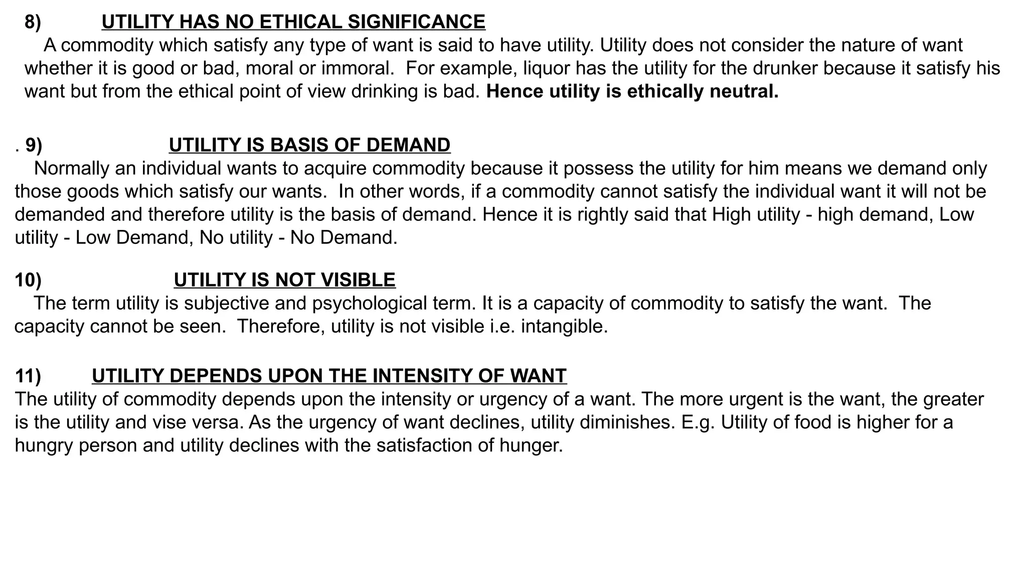 Utility and its Types. Law of DMU with Assumptions | PPTX