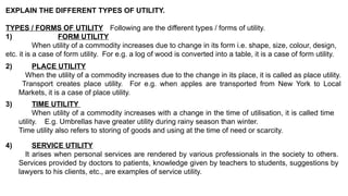Utility and its Types. Law of DMU with Assumptions | PPTX