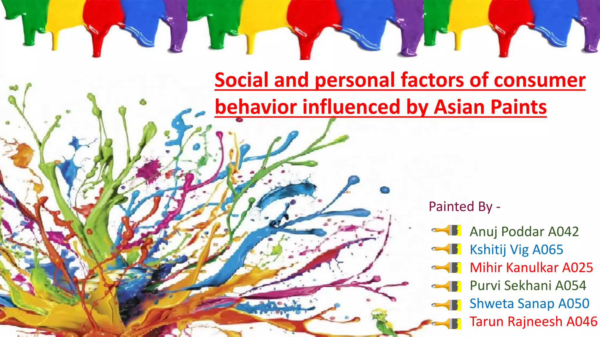 Consumer Behaviour - Asian Paints | PPTX
