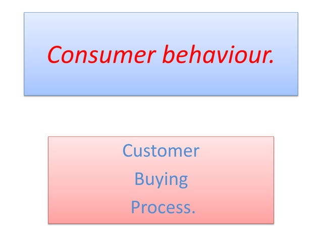Consumer behaviour | PPT