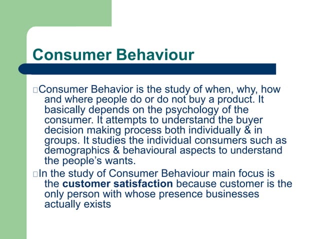 Consumer behaviour | PPT