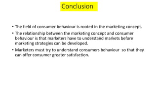Consumer behaviour and marketing concept | PPTX