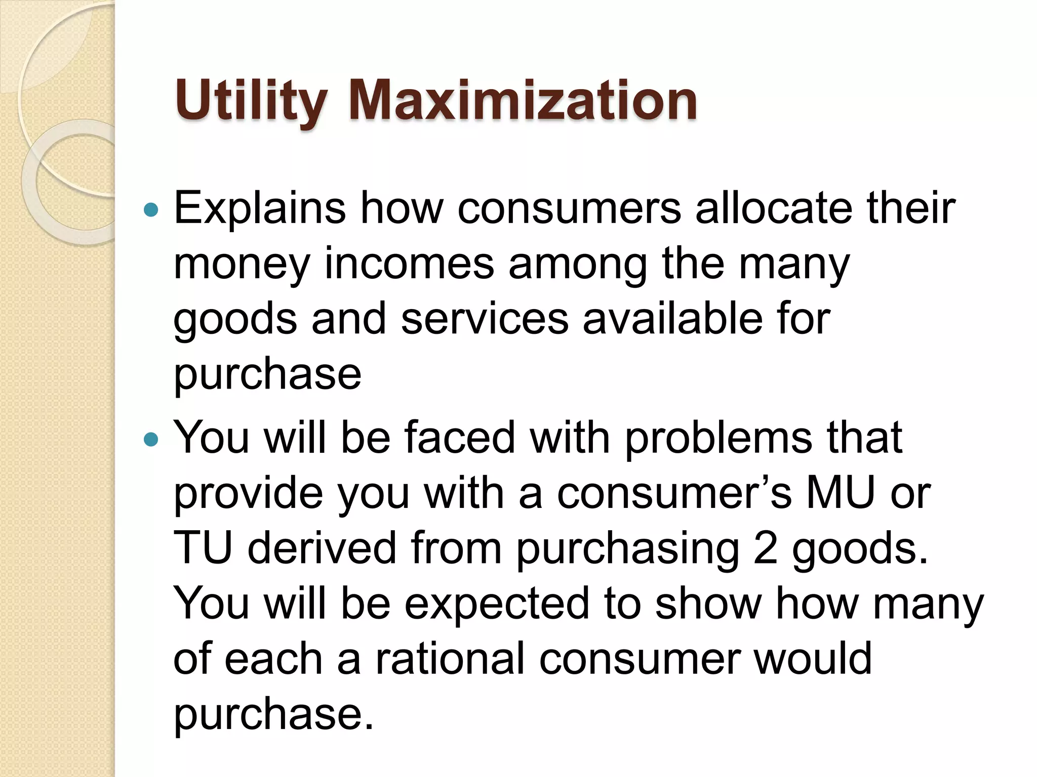 Consumer behaviour and utility analysis | PPTX