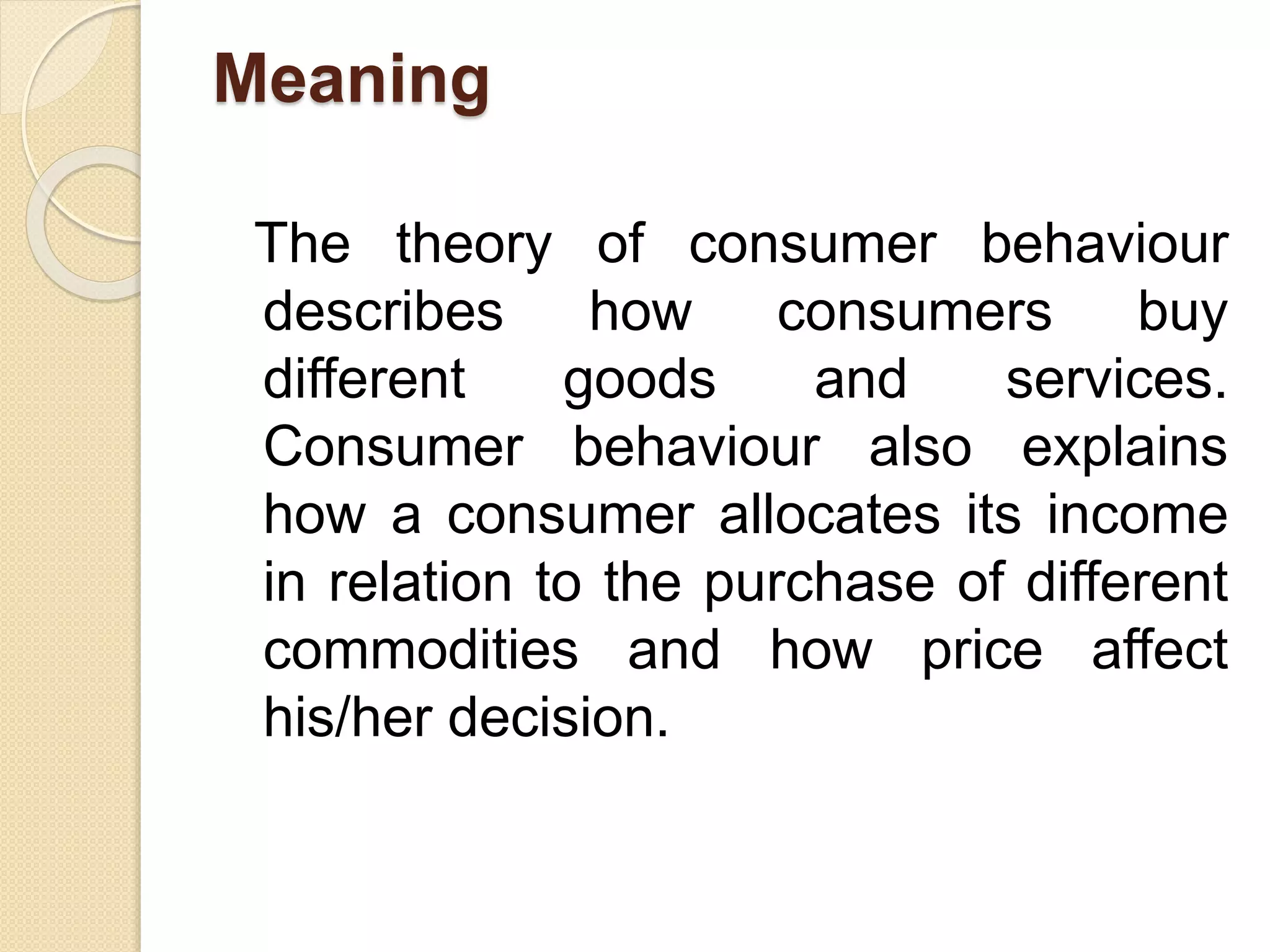 Consumer behaviour and utility analysis | PPTX