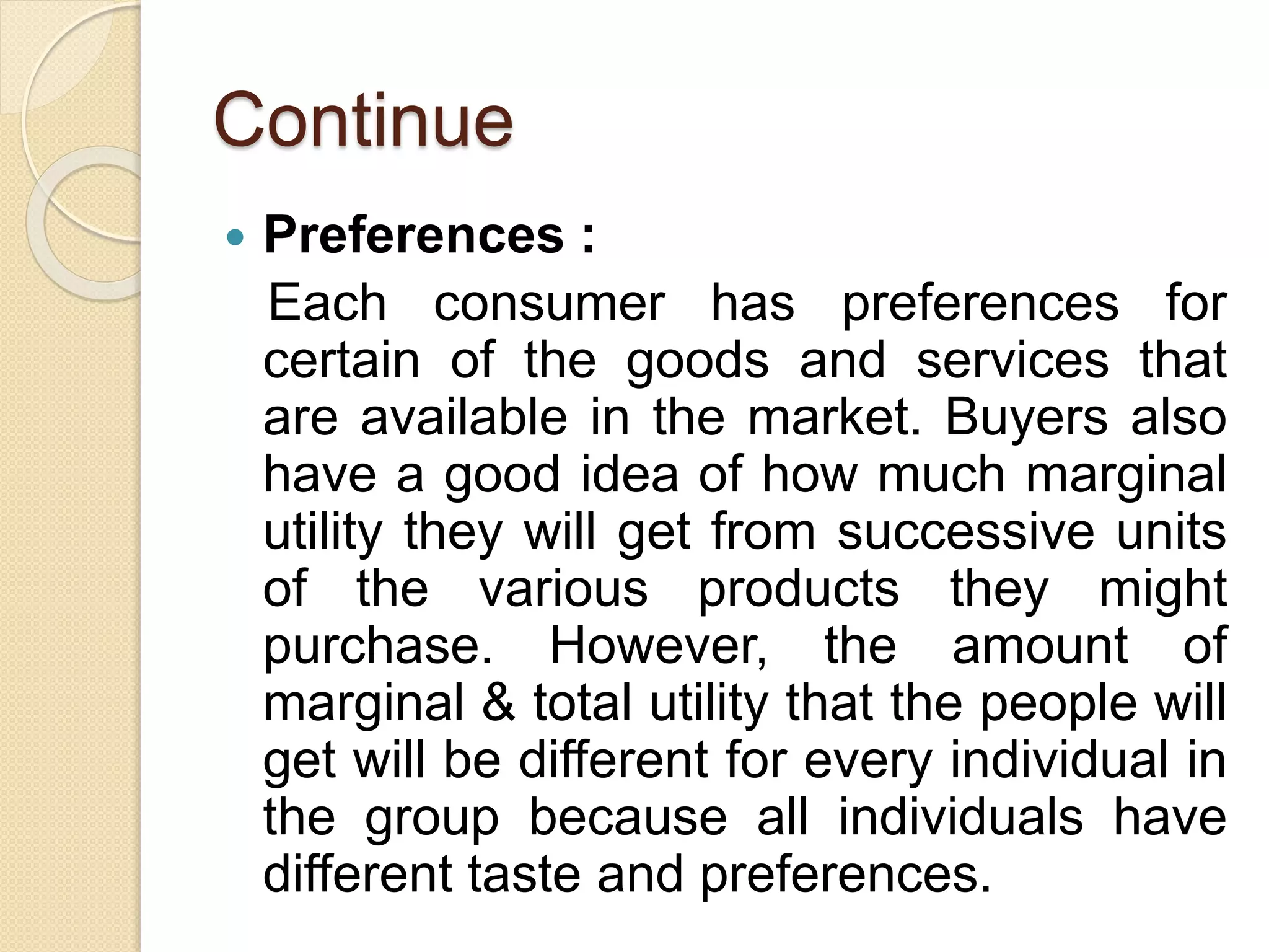 Consumer behaviour and utility analysis | PPTX