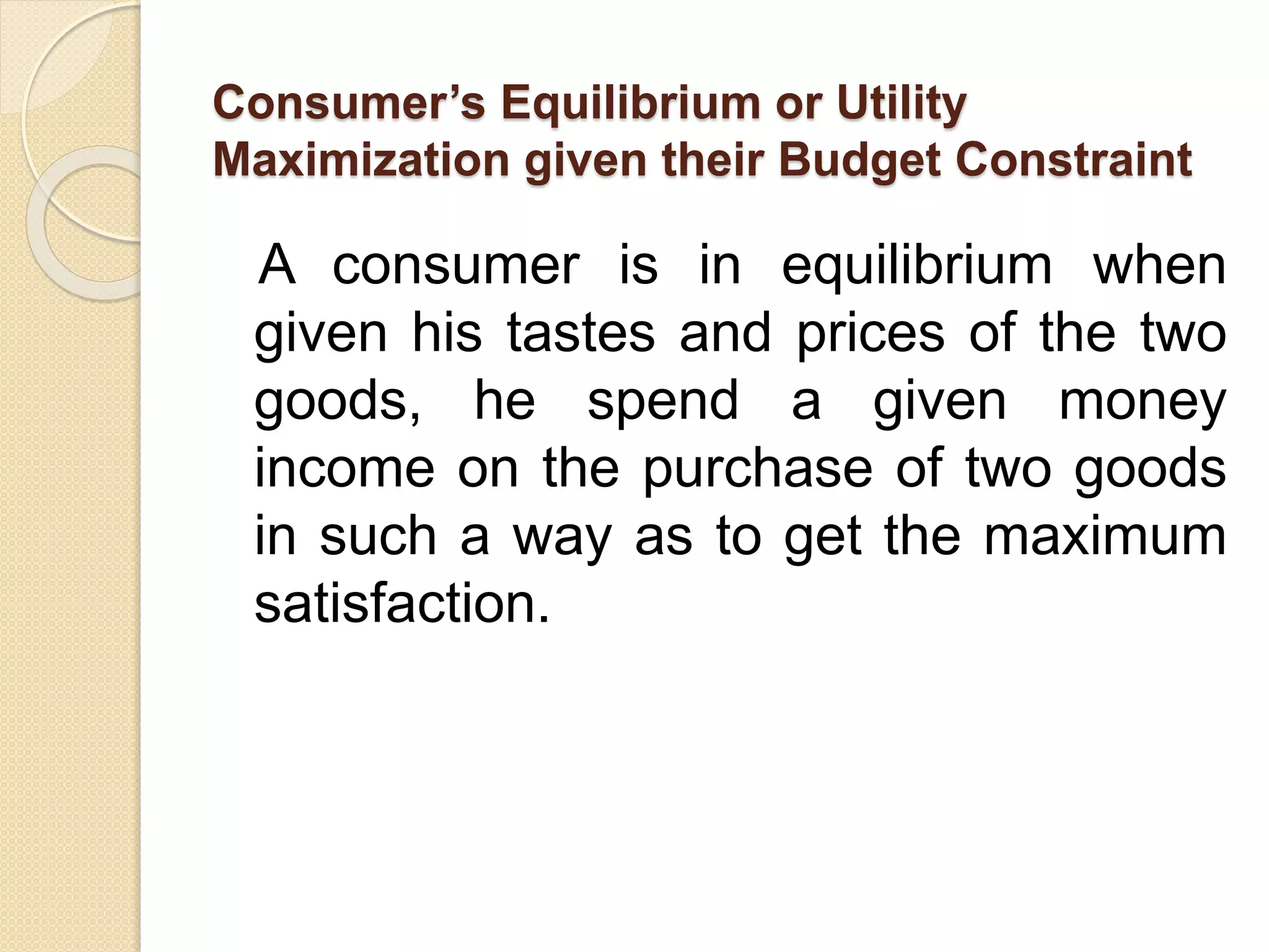Consumer behaviour and utility analysis | PPTX