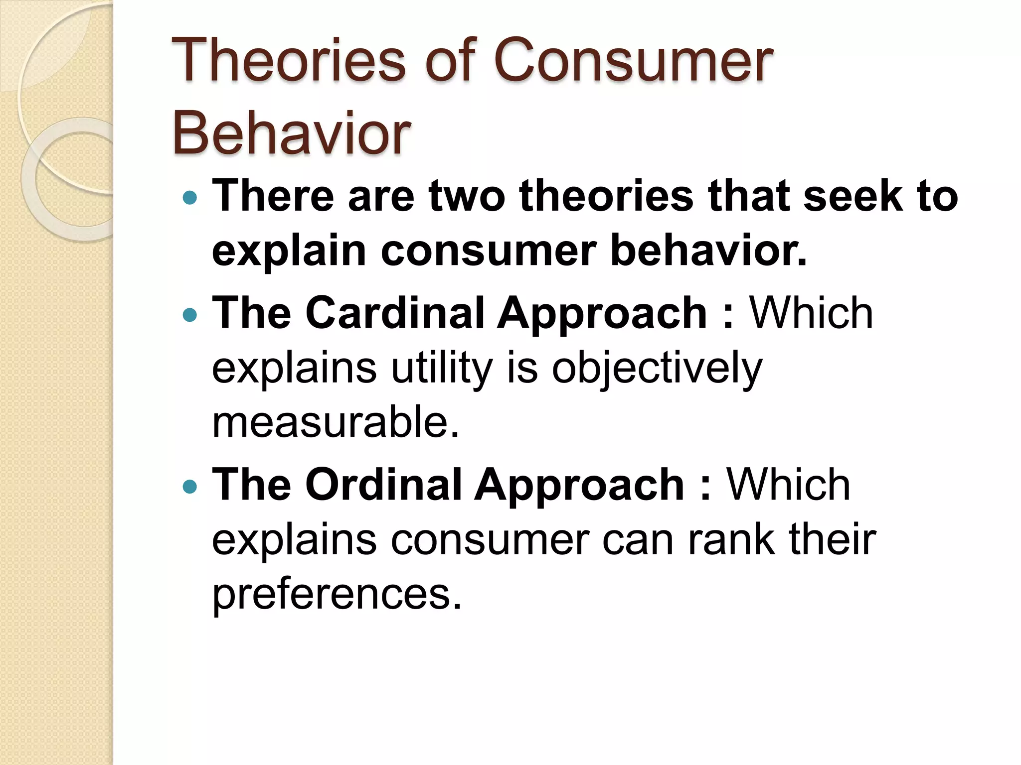 Consumer behaviour and utility analysis | PPTX