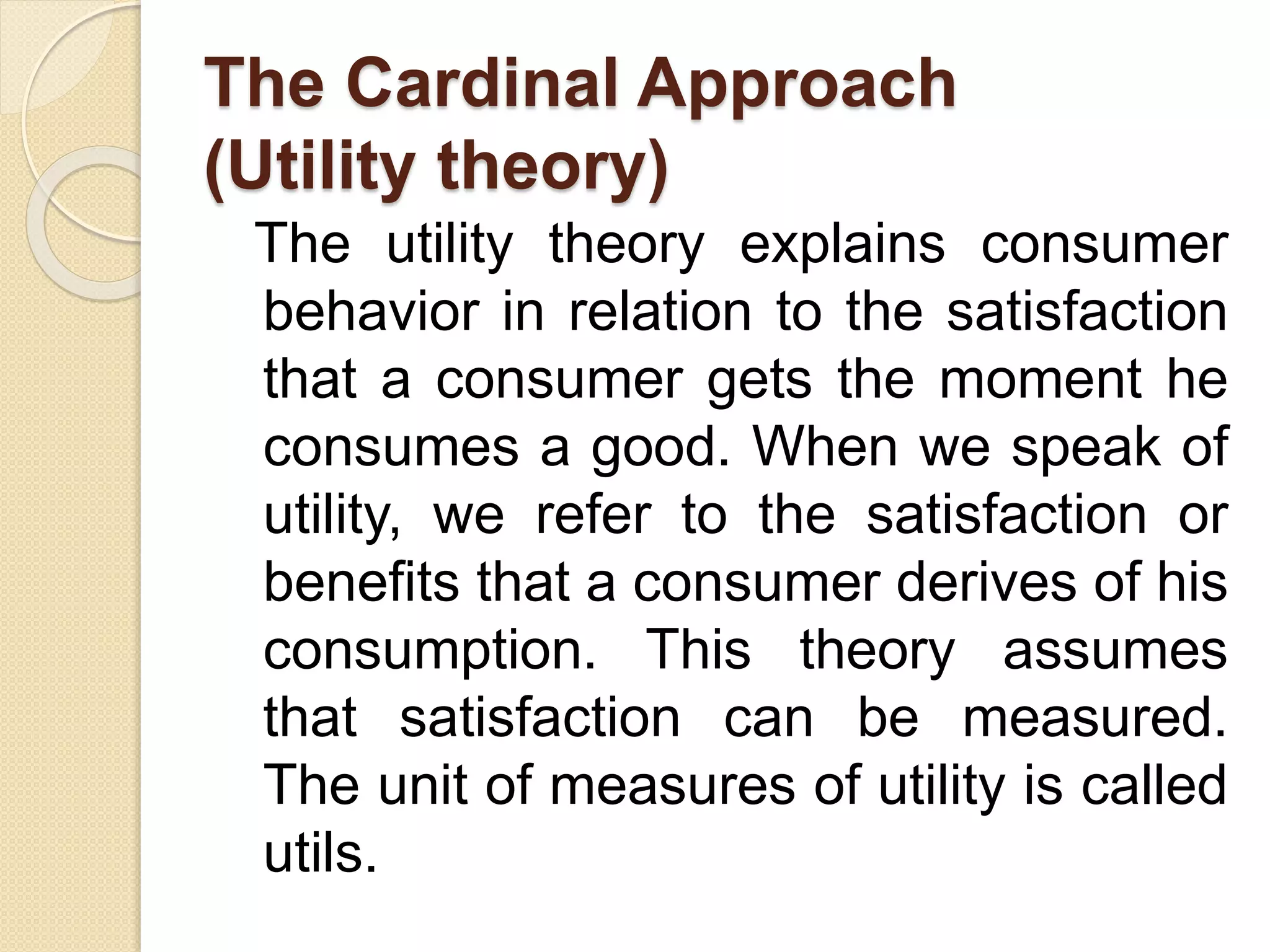 Consumer behaviour and utility analysis | PPTX
