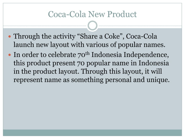 Coca Cola Product Line and Product Mix