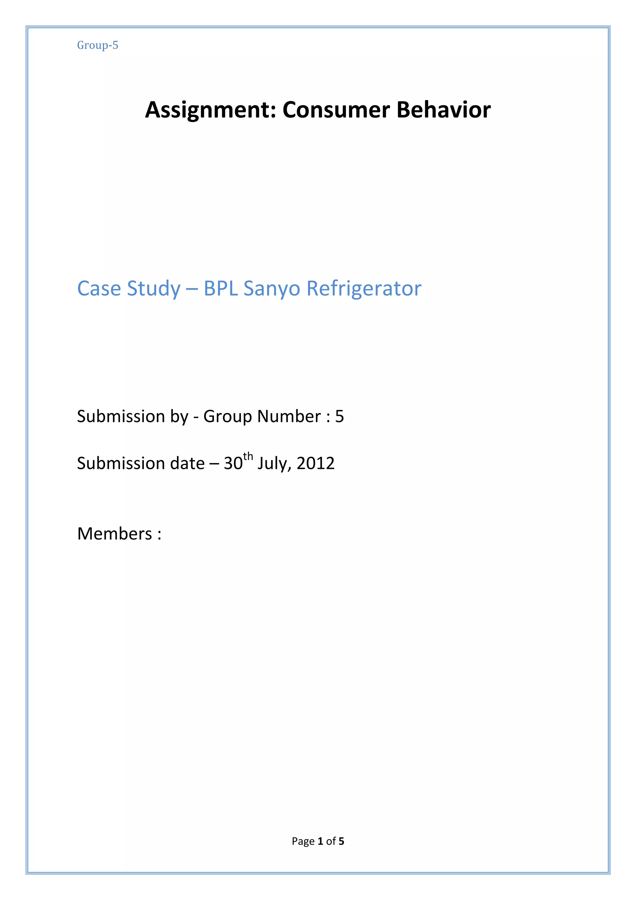 Consumer behaviour case study assgn | DOCX | Business | Business and ...