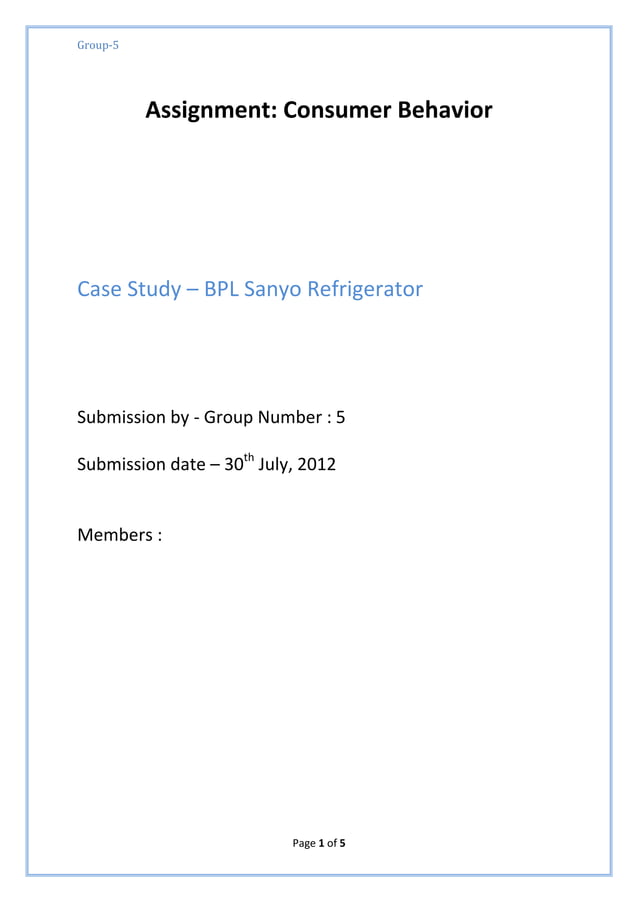 Consumer behaviour case study assgn | DOCX | Business | Business and ...