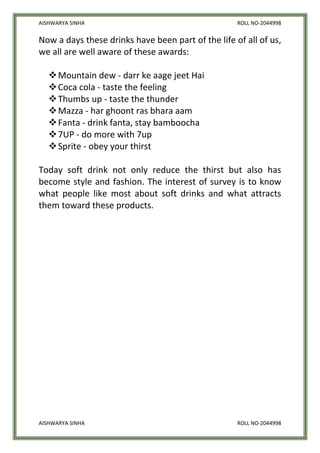 Consumer behaviour for soft drinks | PDF