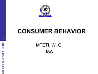 Consumer behaviour iaa | PPT