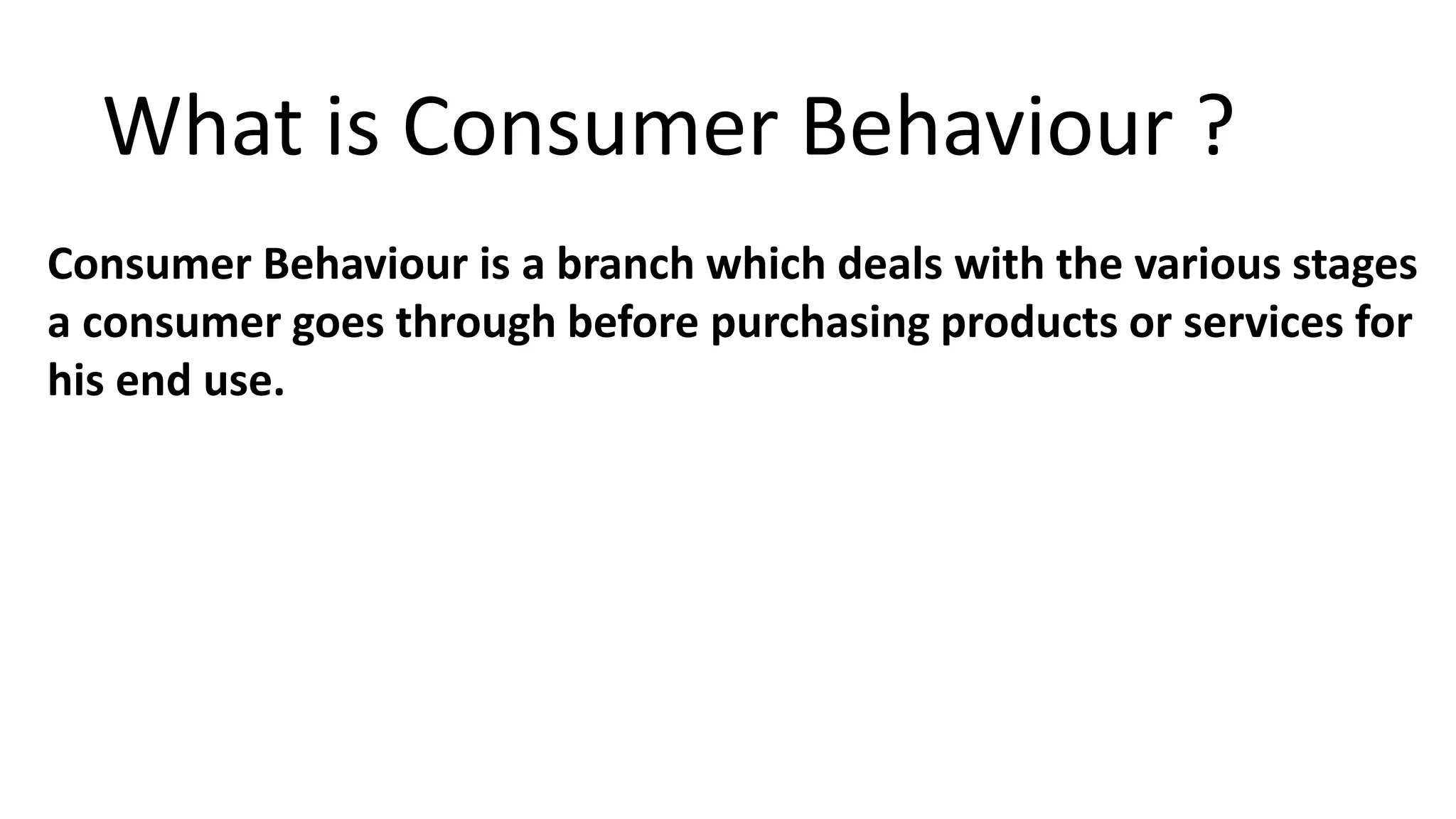 Introduction to Consumer behaviour | PPT
