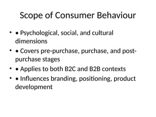Consumer Behaviour Lecture Part One of Lecture | PPTX