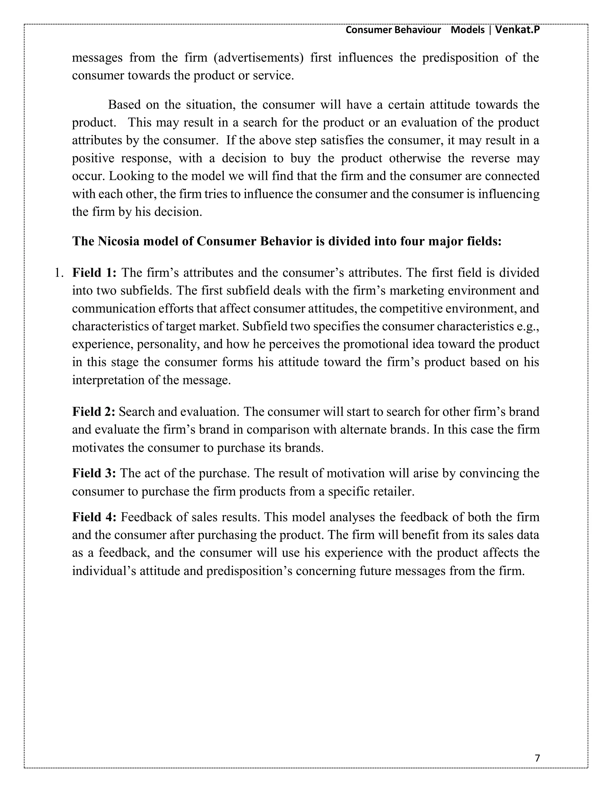 Consumer Behaviour Models_E Notes | PDF