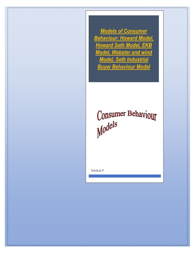 Consumer Behaviour Models_E Notes | PDF