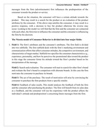 Consumer Behaviour Models_E Notes | PDF