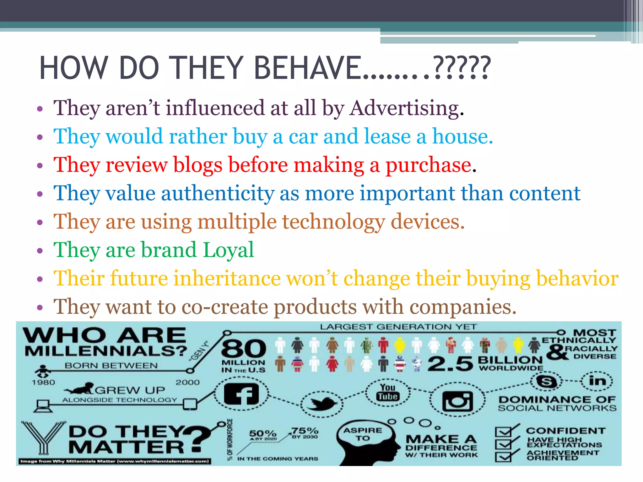 Consumer behaviour of millennials | PPTX