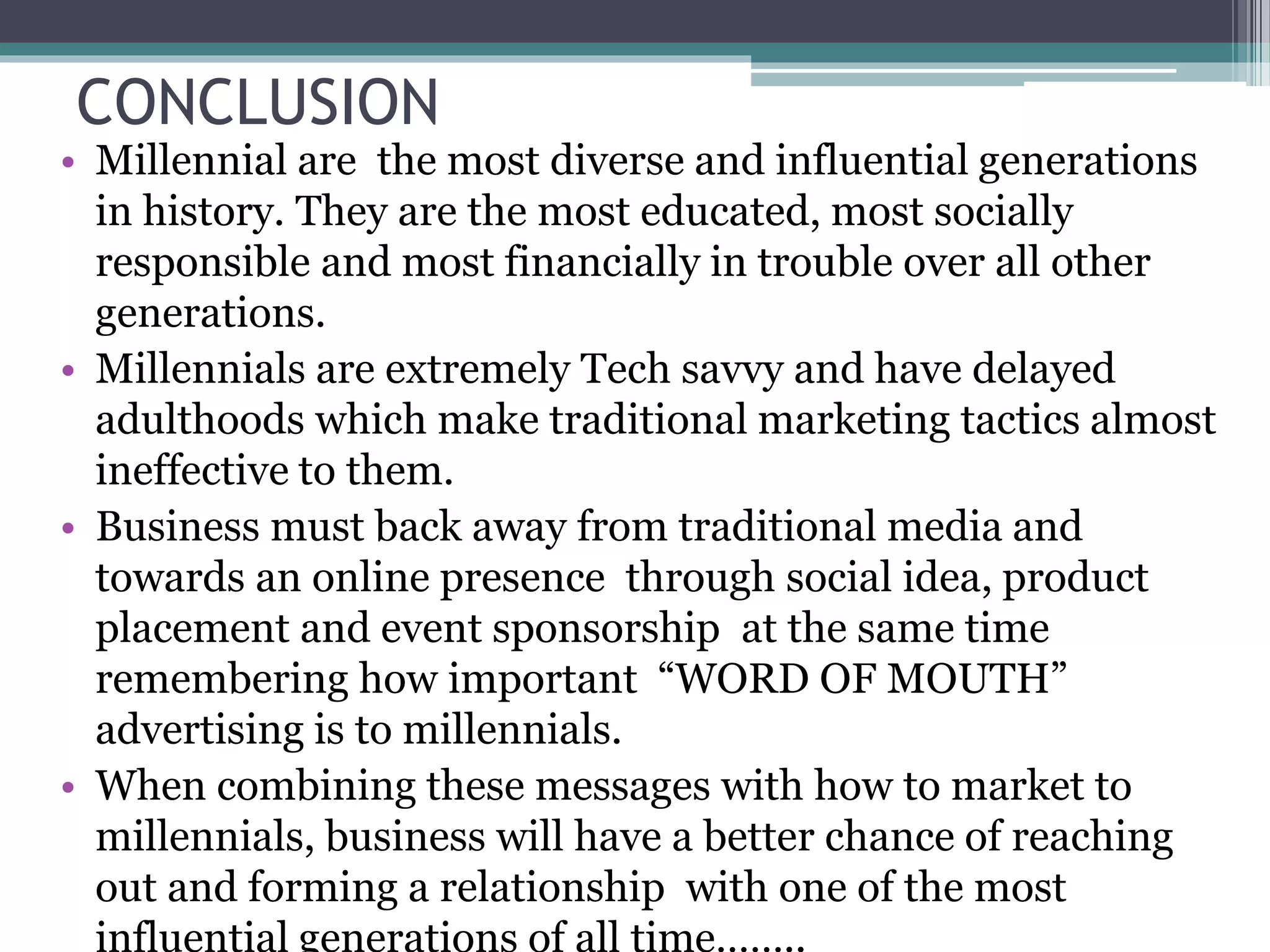 Consumer behaviour of millennials | PPTX
