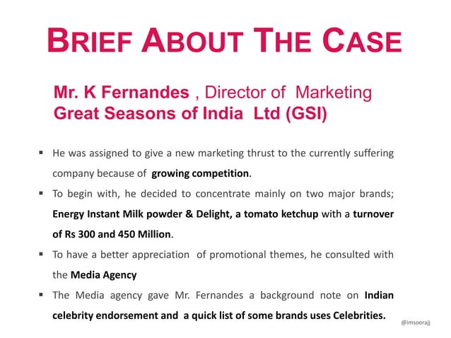 Celebrity Endorsement | Consumer Behavior | Case Study | PPT