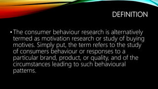 Consumer behaviour research | PPSX