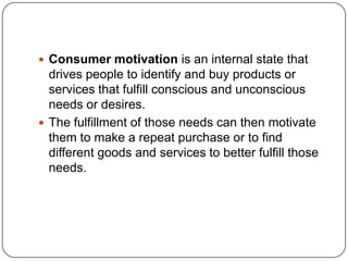 Consumer behaviour team motivation | PPTX