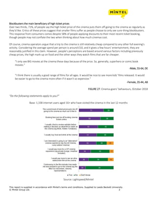 Consumer behaviour UK cinema Mintel 2018 | PDF