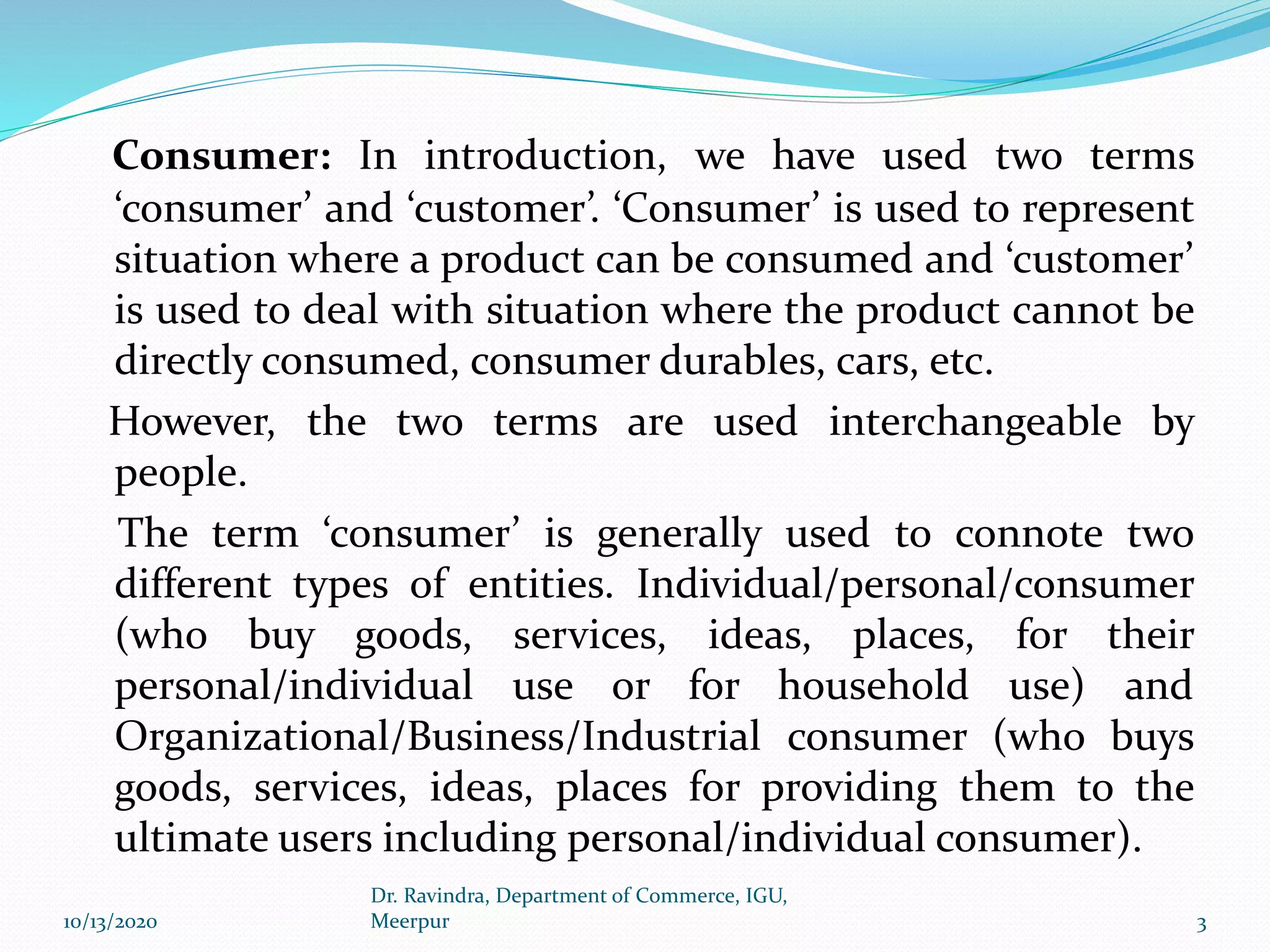 Consumer Behavoiur PPT- 1 | PPT