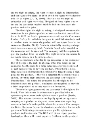 Consumer Bill of Rights Consumer Bill .docx
