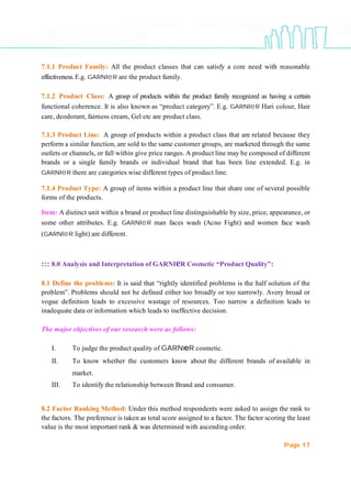 Consumer buying behaviour of “product quality” garnier cosmetic | PDF