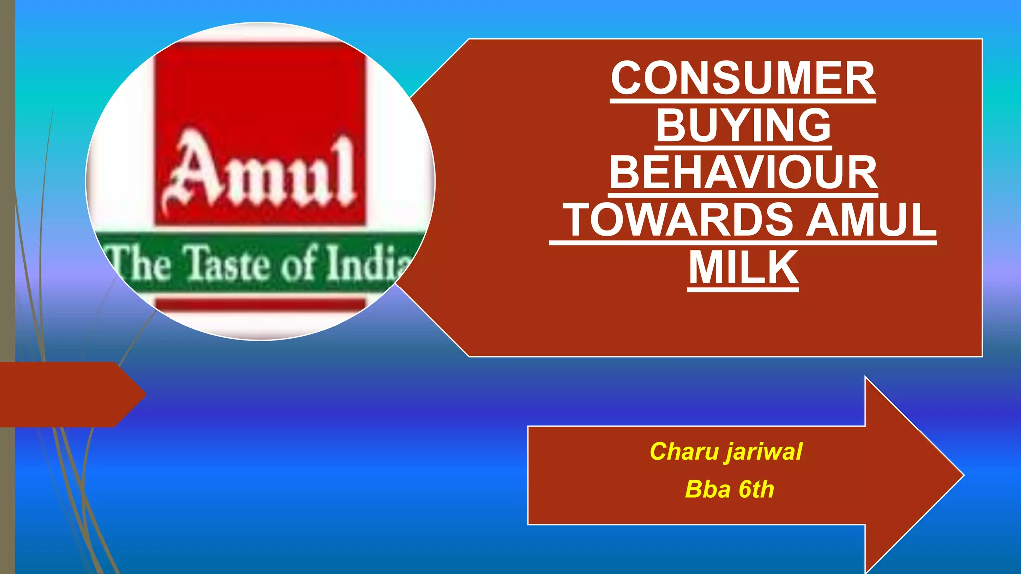consumer buying behaviour towords amul milk | PPTX