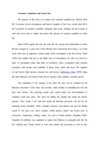 Consumer capitalism final draft. edited | PDF