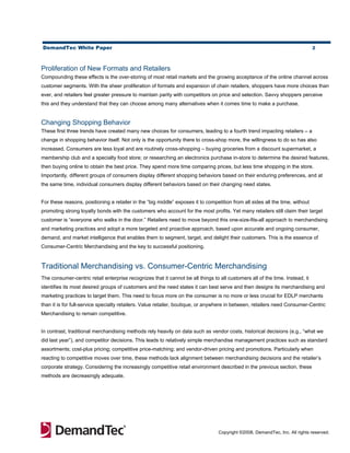 DemandTec Whitepaper: Consumer Centric Merchandising | PDF