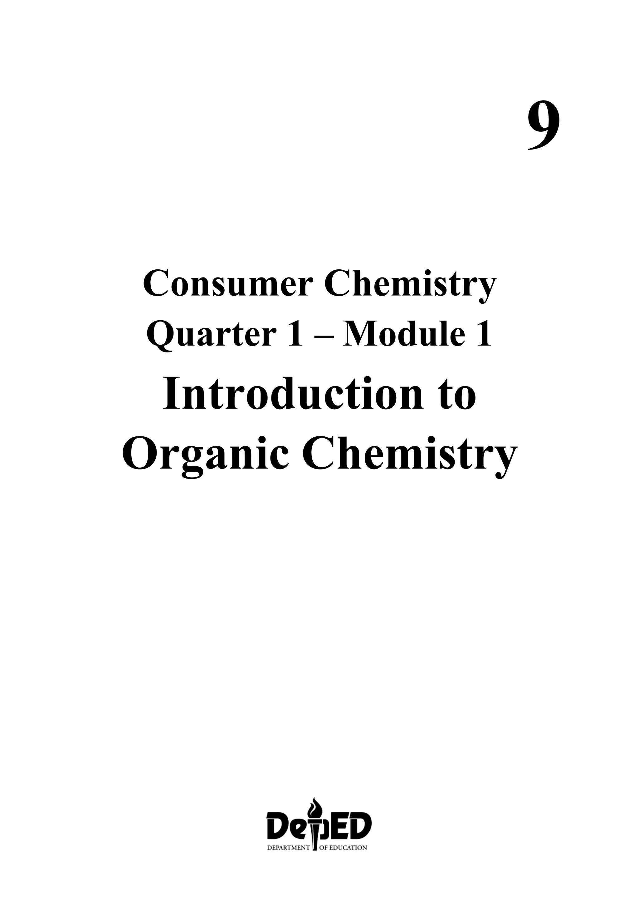 Consumer chemistry 9 q1 module 1 | PDF