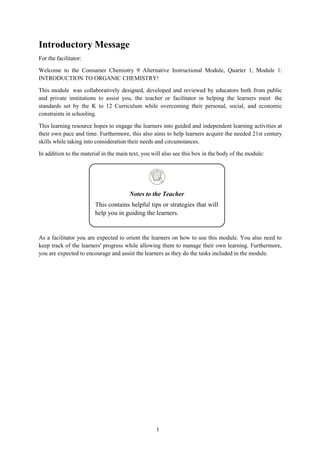 Consumer chemistry 9 q1 module 1 | PDF