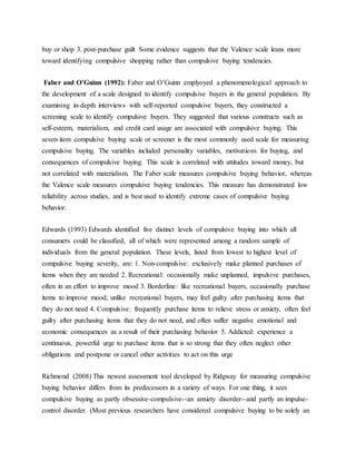Consumer compulsive buying behavior (Consumer Behavior) | DOCX